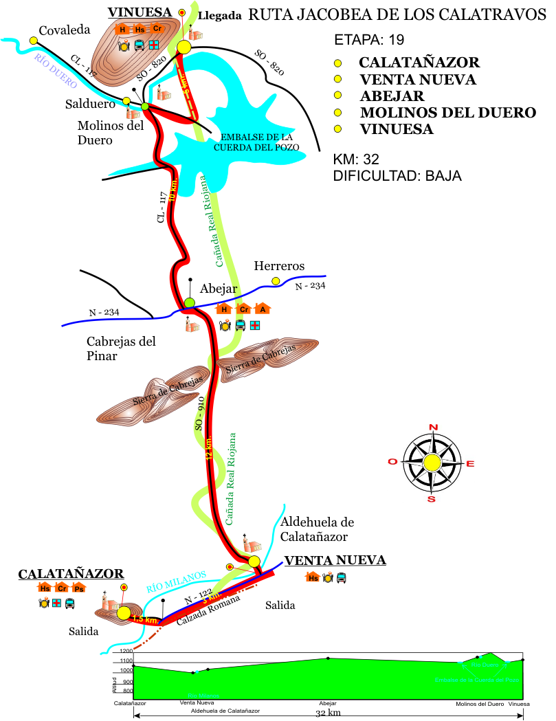 ITINERARIO Y PLANOS – Ruta Jacobea de los Calatravos