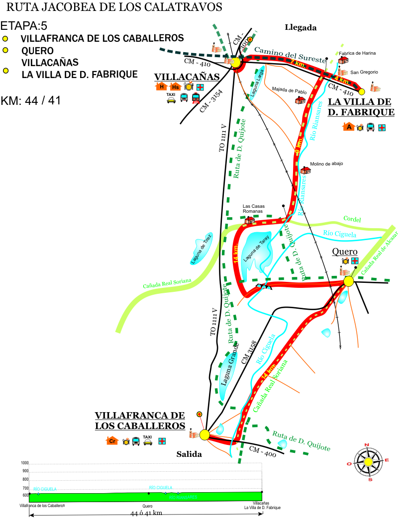 ITINERARIO Y PLANOS – Ruta Jacobea de los Calatravos